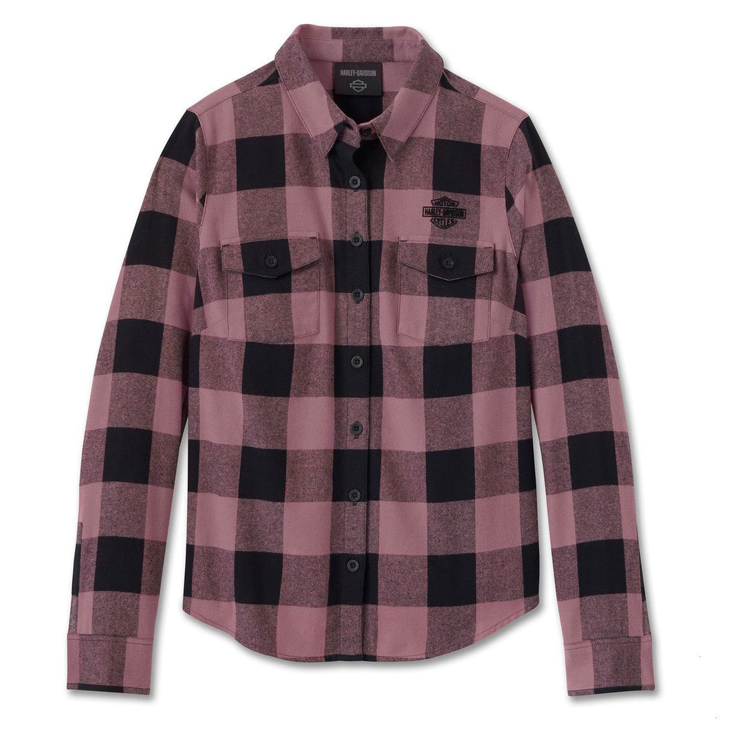 Harley SHIRT WOVEN PURPLEBLACK PLAID 96091-25vw – Auckland Harley ...